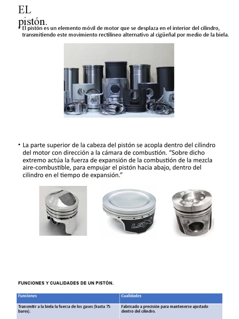 Pistón | PDF | Pistón | Partes de vehículo