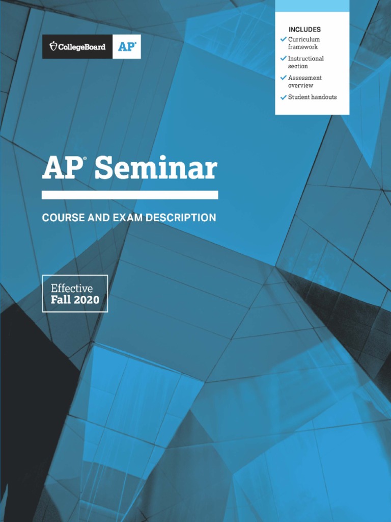 AP Seminar CED 2020 PDF | PDF | Advanced Placement | Curriculum