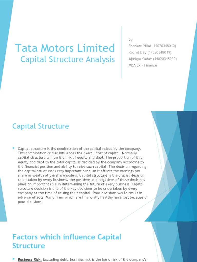 Tata Motors Limited: Capital Structure Analysis | PDF | Capital ...