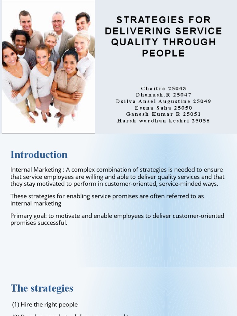 Strategies For Delivering Service Quality Through People | PDF | United ...