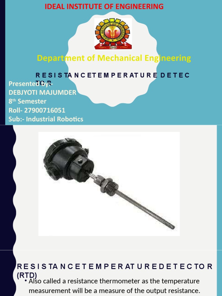 Overview of Resistance Temperature Detectors | PDF | Electrical ...