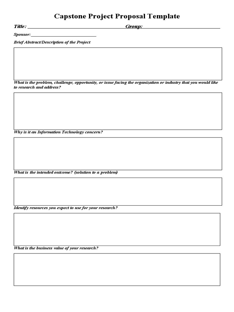 Capstone Project Proposal Template | PDF