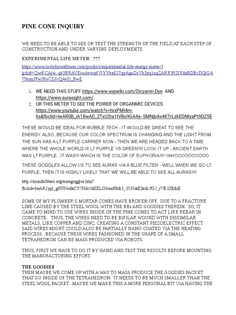 Pine Cone Inquiry: Experimental Life Meter: ??? | PDF | Insulator ...