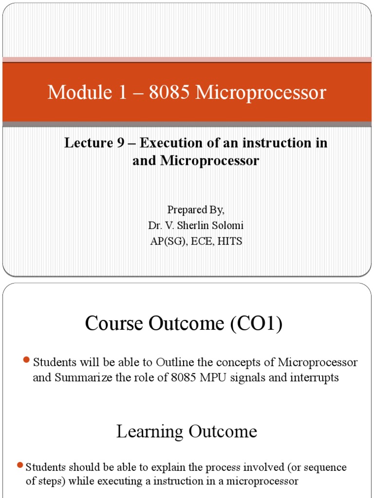 Module 1 8085 Microprocessor Lecture 9 Execution Of An Instruction In And Microprocessor