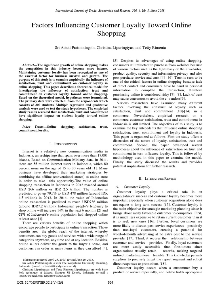 268 cf3004 | PDF | Customer Satisfaction | Online Shopping