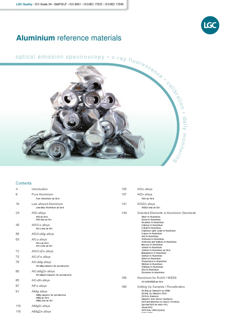 Aluminium Reference Materials | PDF | Aluminium | Metallic Elements