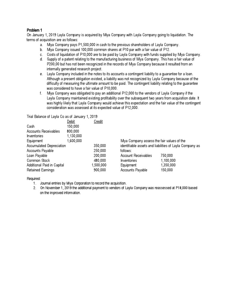 Advance Accounting Materials 2 | PDF | Balance Sheet | Fair Value