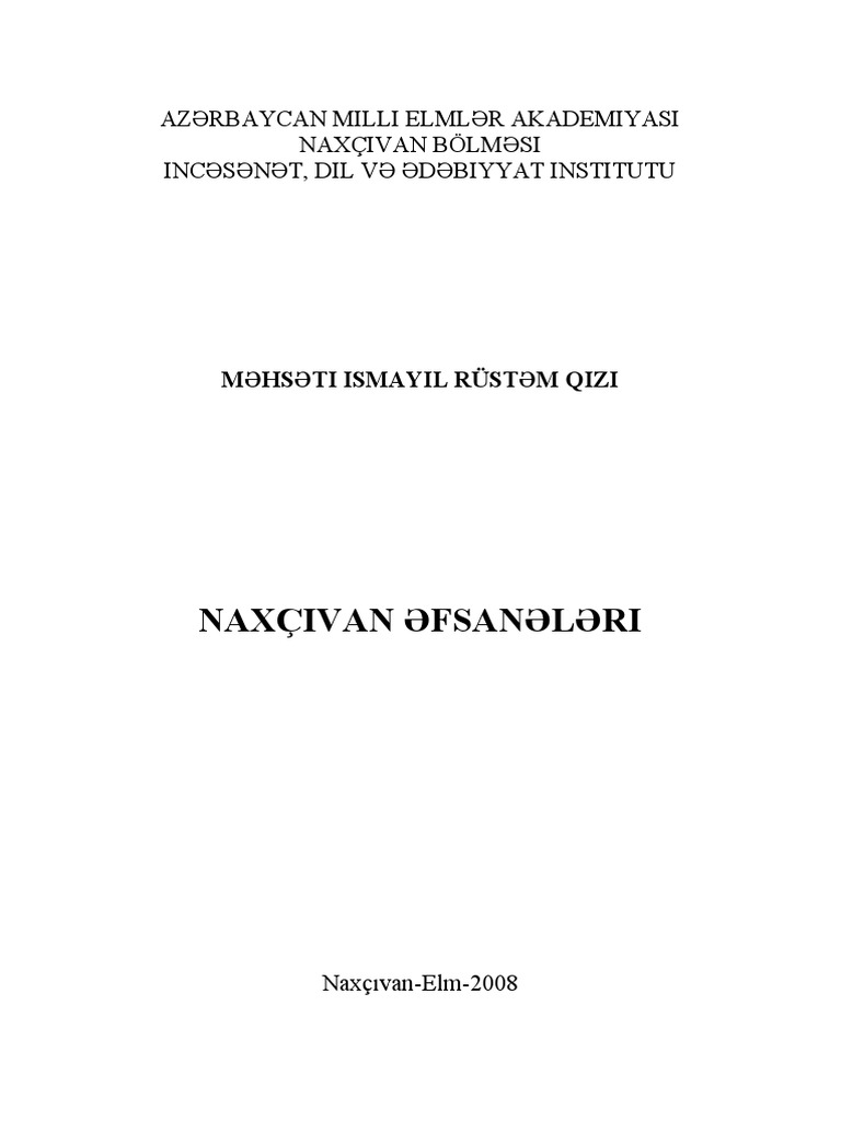 Naxçivan Əfsanələri | PDF
