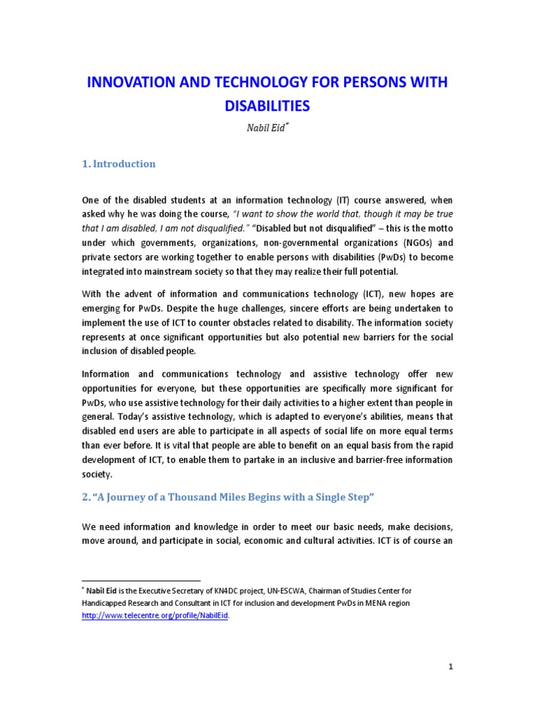 Empowering Disabilities with ICT & AT | PDF | Educational Technology | Accessibility