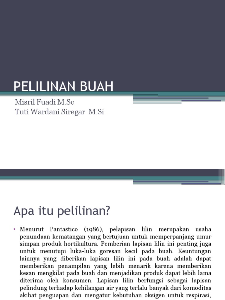 PELILINAN BUAH (Pert-5) | PDF