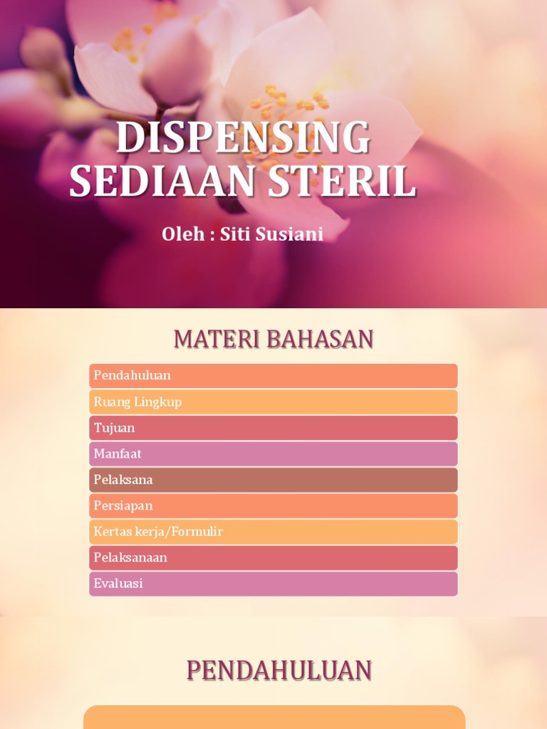 Dispensing Sediaan Steril Rev PDF | PDF