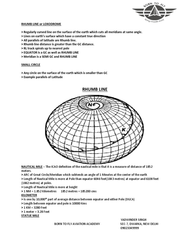 RHUMB LINE or LOXODROME | PDF | Latitude | Equator