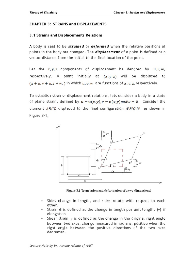 Strain-Displacement Relations Explained | PDF | Euclidean Vector ...