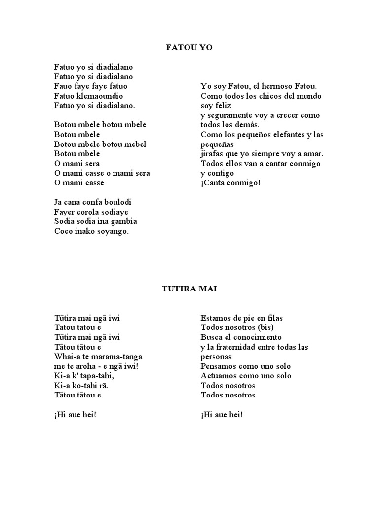 Fatou Yo - Tutira Mai | PDF