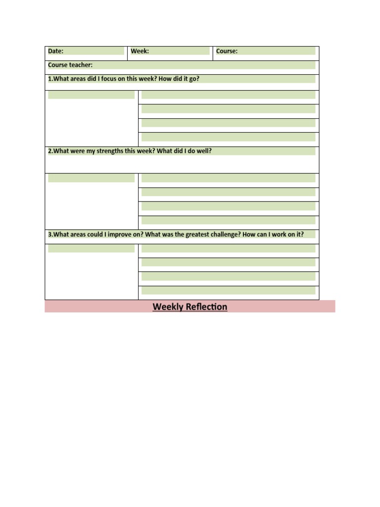 Reflection Diary Sample | PDF