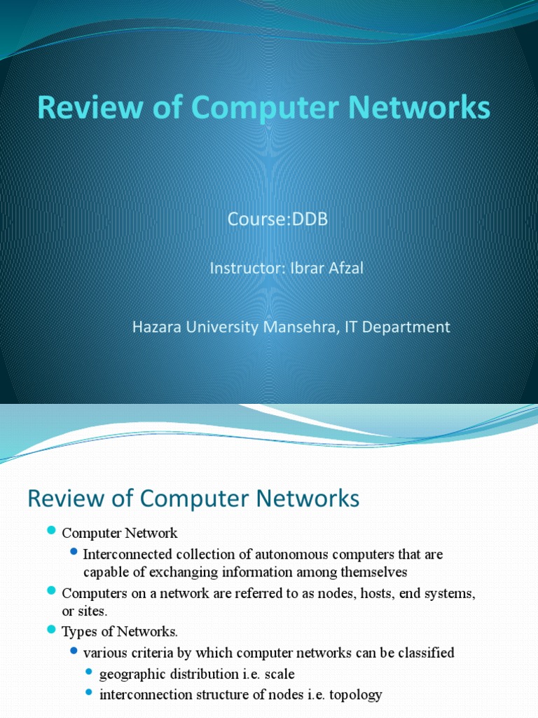 Review of Computer Networks: Course:DDB | Download Free PDF | Network ...