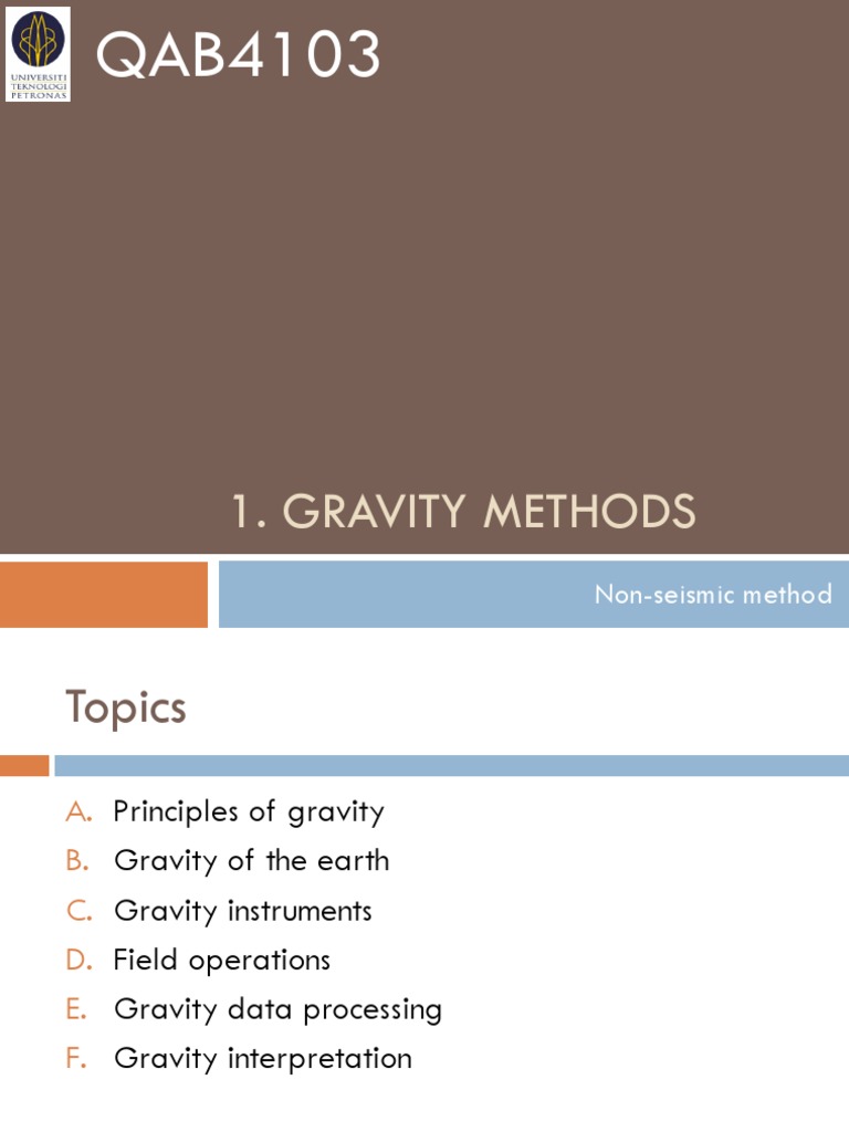Gravity Method - Non Seismic Method | PDF | Newton's Law Of Universal ...