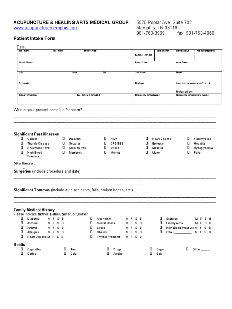 Acupuncture NP Forms FINAL-1 | PDF | Health Insurance Portability And ...