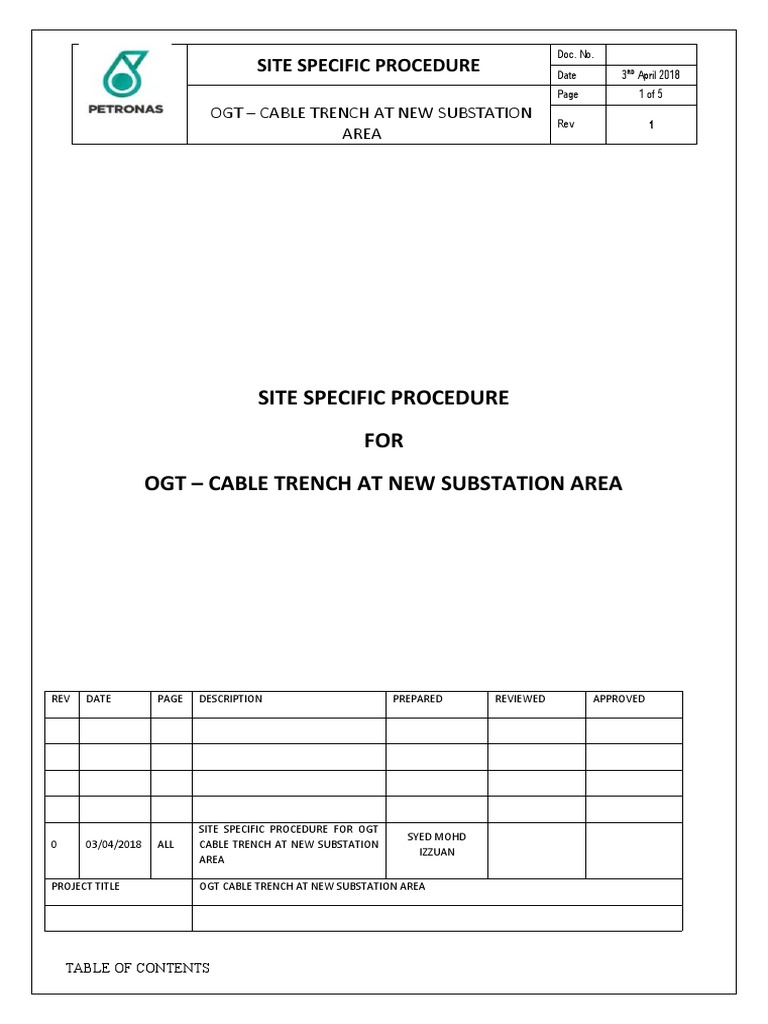 SSP Cable Trench OGT, ESSB | PDF | Personal Protective Equipment | Safety