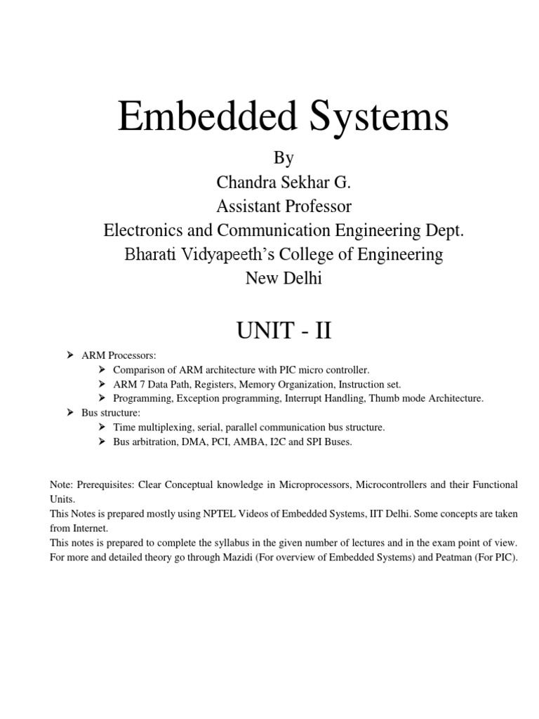 Embedded Systems: Unit - Ii | PDF | Arm Architecture | Central ...