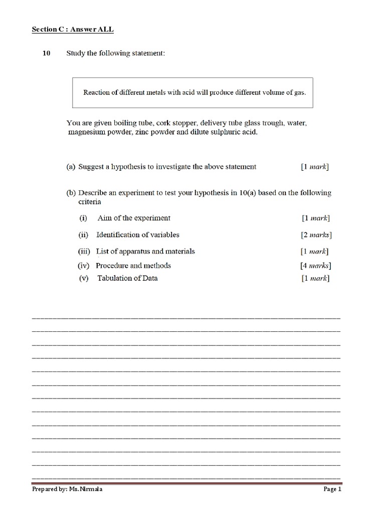 Science Section C Worksheet | PDF