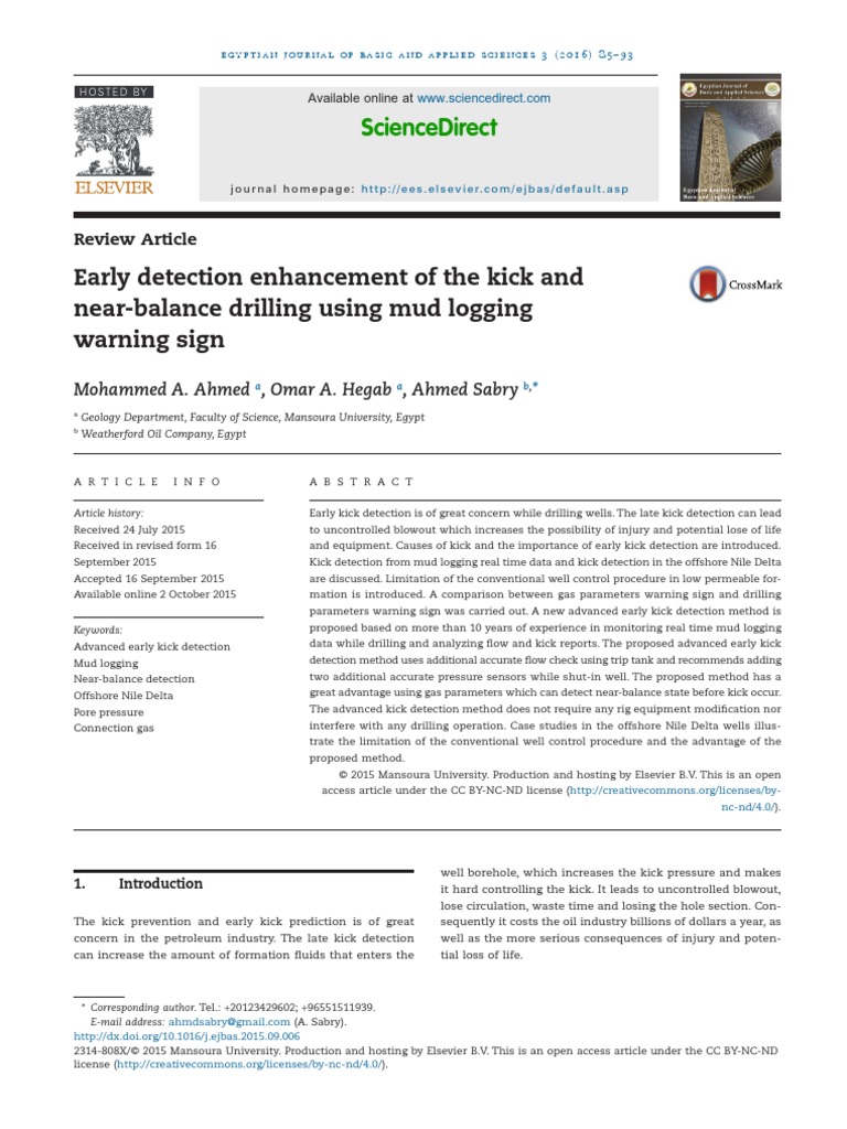 Early Detection Enhancement of The Kick and Near-Balance Drilling Using ...