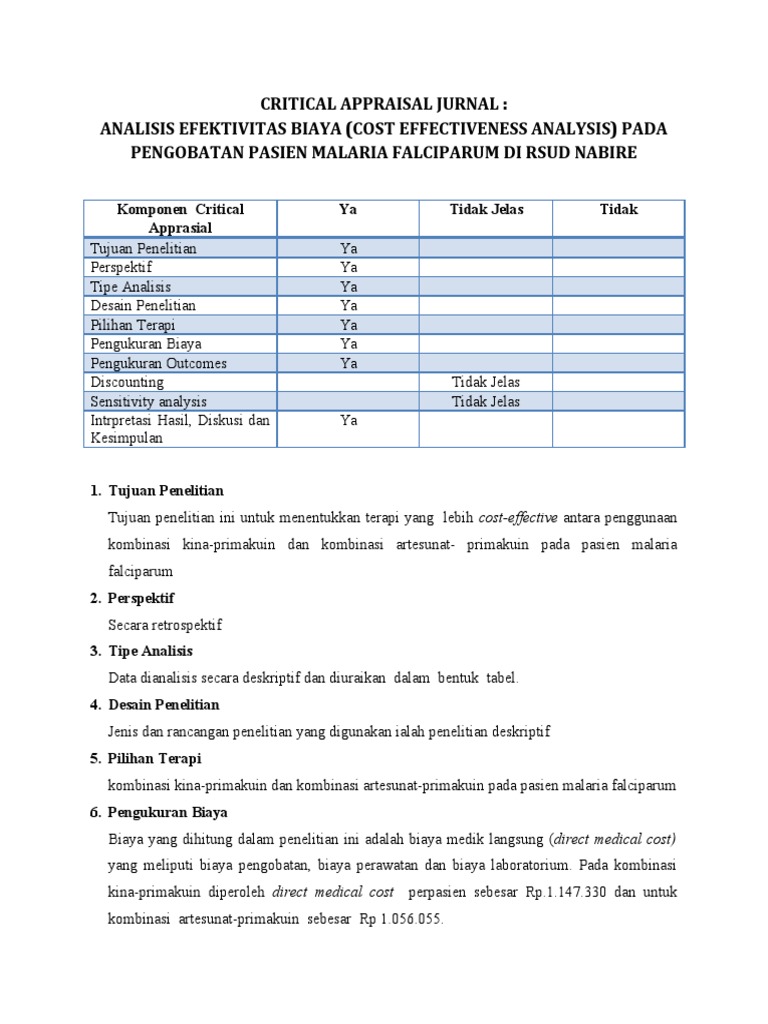 Critical Appraisal Jurnal | PDF
