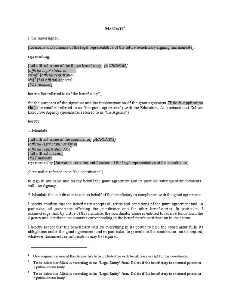 Mandate Letter Model 2019 | PDF | Justice | Crime & Violence