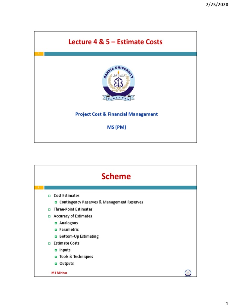 Cost Estimation Techniques in Project Management | PDF | Project ...