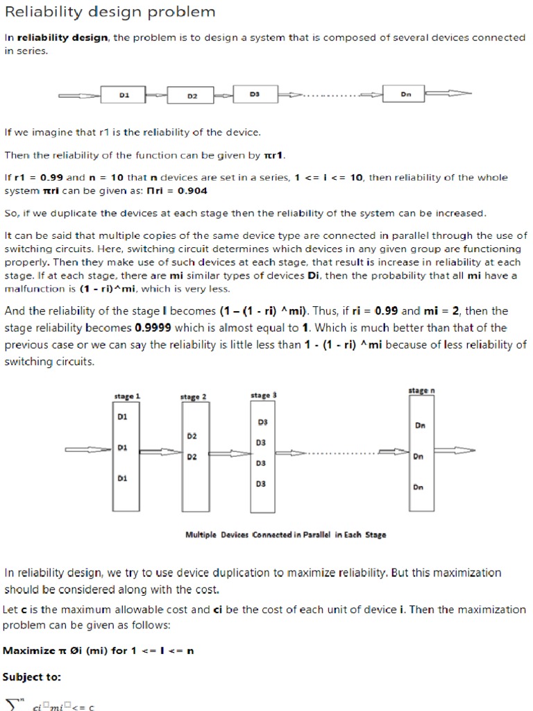 Reliability Design Problem Pdf 