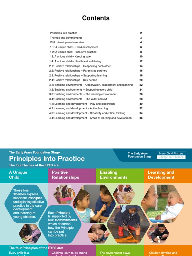 EYFS Principles Into Practice Cards | Download Free PDF | Child ...