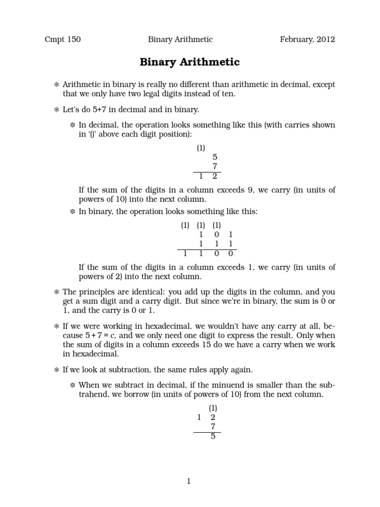 Arith PDF | PDF | Subtraction | Theoretical Computer Science