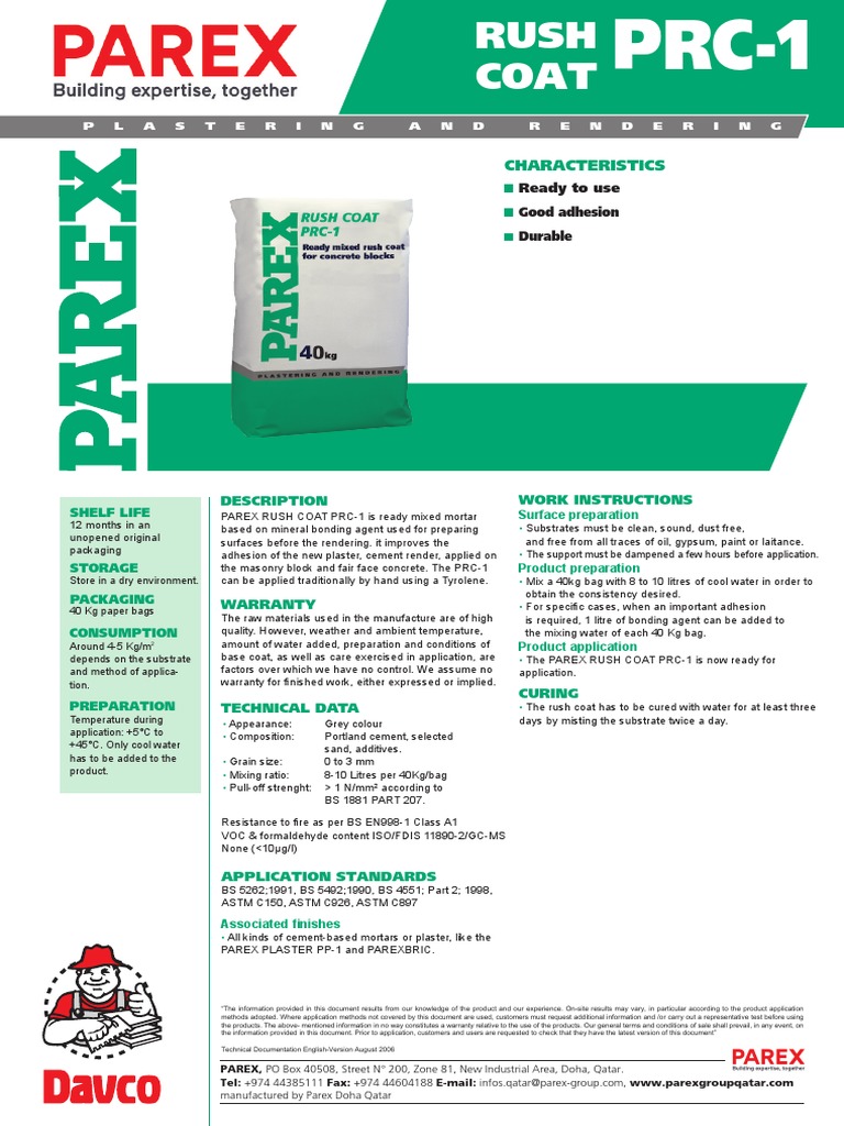 Parex PRC 1 | Download Free PDF | Building Technology | Industrial ...