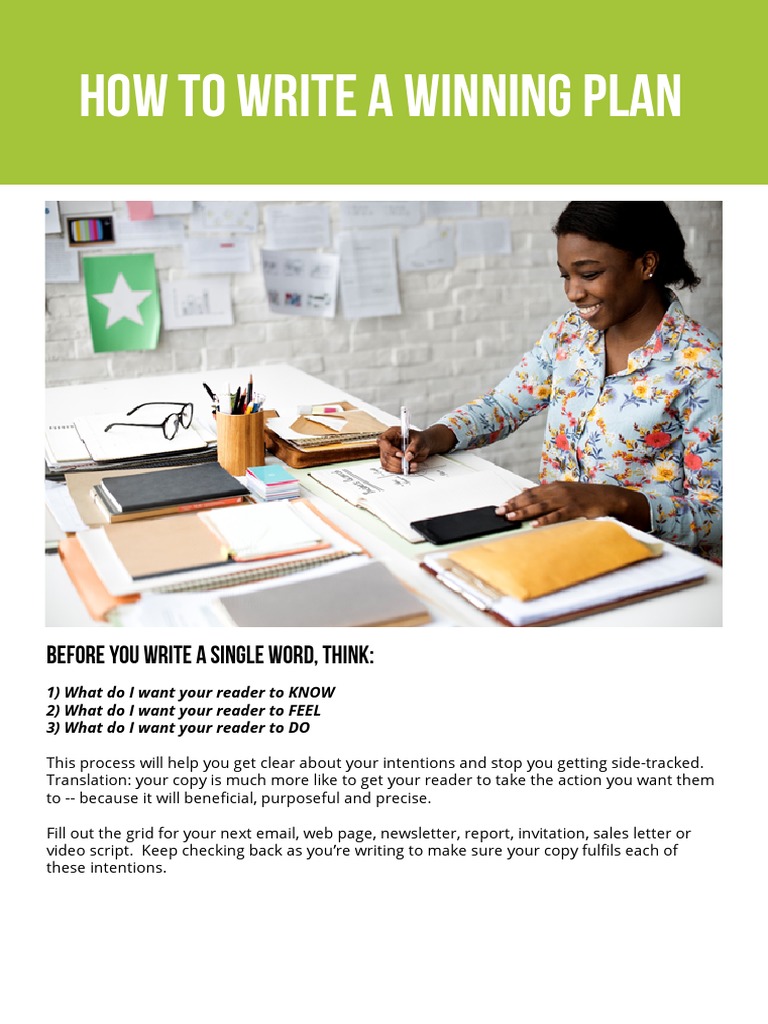 Crafting a Winning Plan Template | PDF