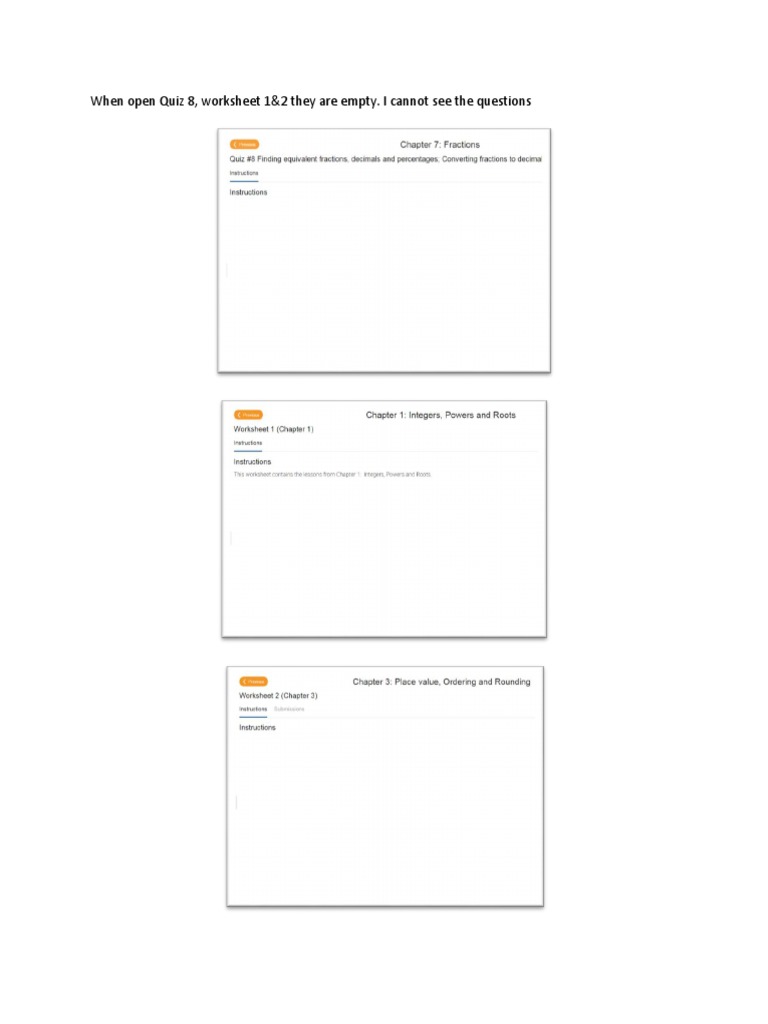 Quiz 8 Worksheets 1&2 Are Empty No Questions Visible | PDF