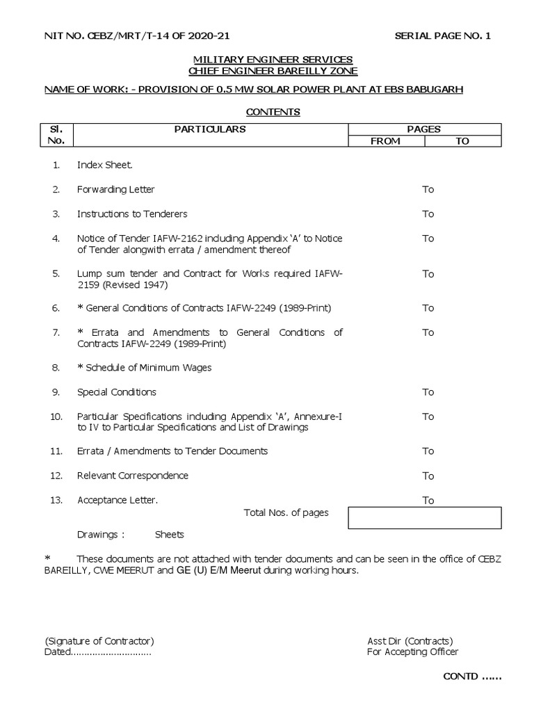 MES Solar Tender Document | PDF | Receipt | Money