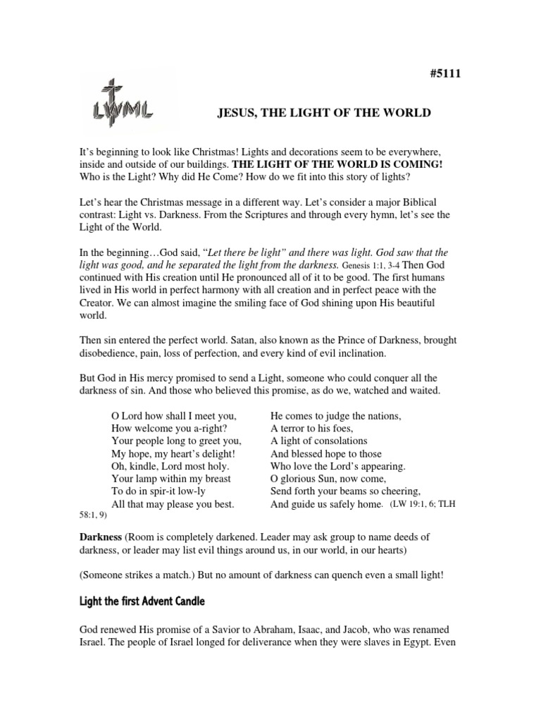 Jesus The Light of The World | PDF | Advent | Jesus