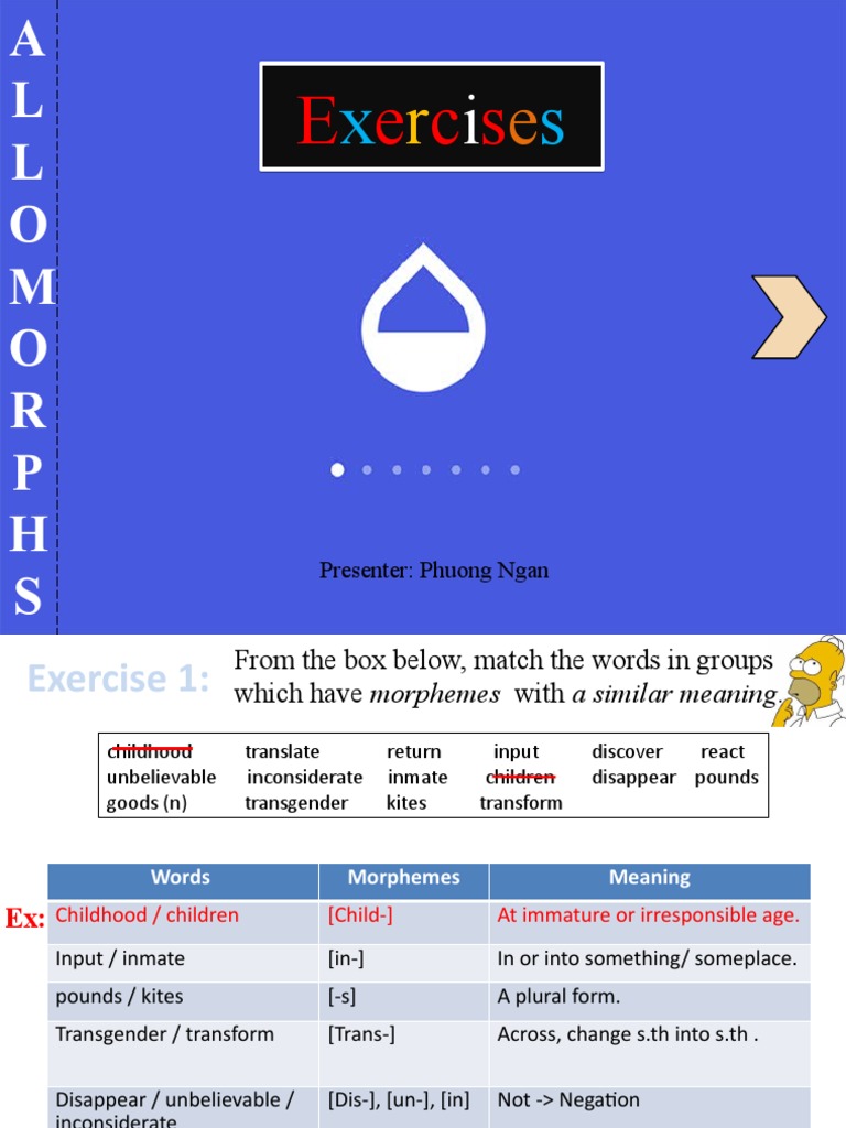 Exercises | PDF | Morphology (Linguistics) | Word