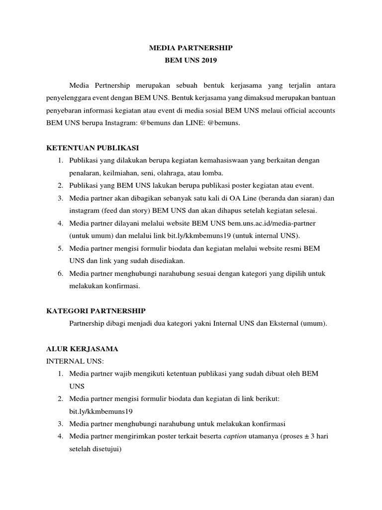 Sop-Media-Partnership Bem Uns | PDF