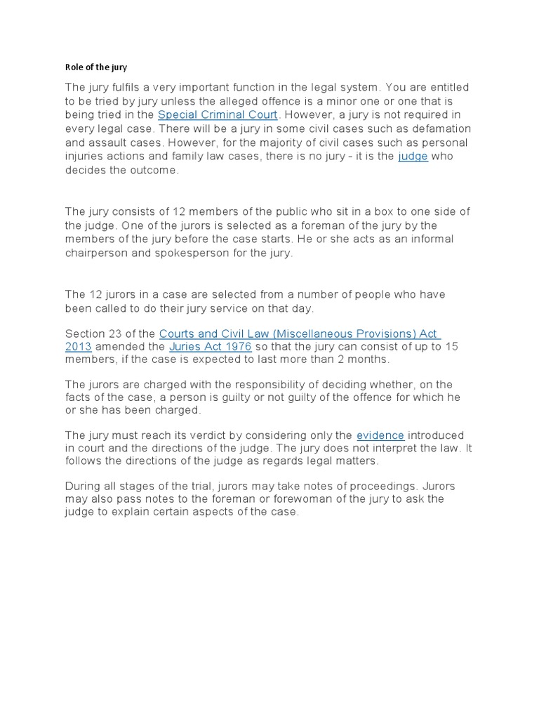 Understanding Jury Roles in Trials | PDF
