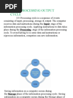 Information Processing Cycle | PDF | Computer Data Storage | Input/Output