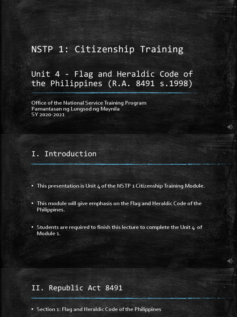 PLM - NSTP 1 - Unit 4 - Flag and Heraldic Code PDF | PDF | Fine ...