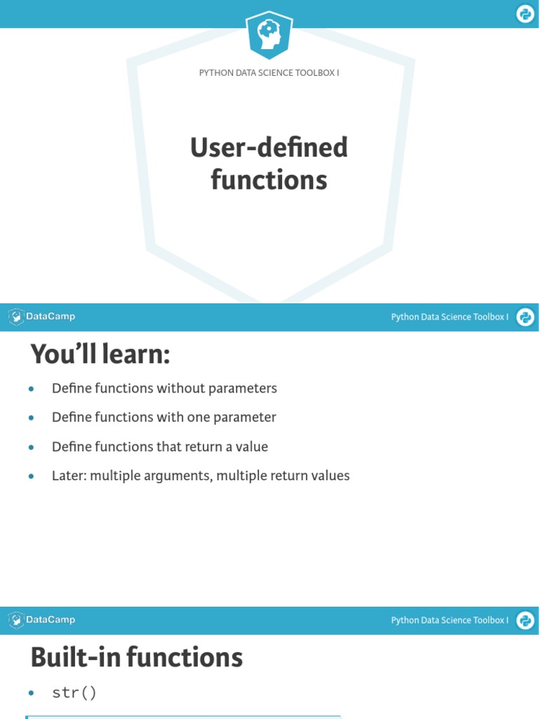 Python Data Science Toolbox I: User-Defined Functions | PDF | Parameter (Computer Programming ...