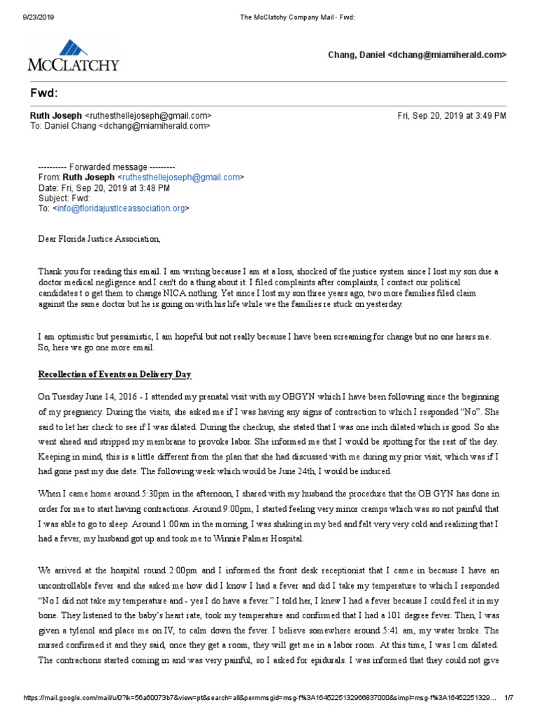 Ruth Jacques' Email | PDF | Neonatal Intensive Care Unit | Childbirth