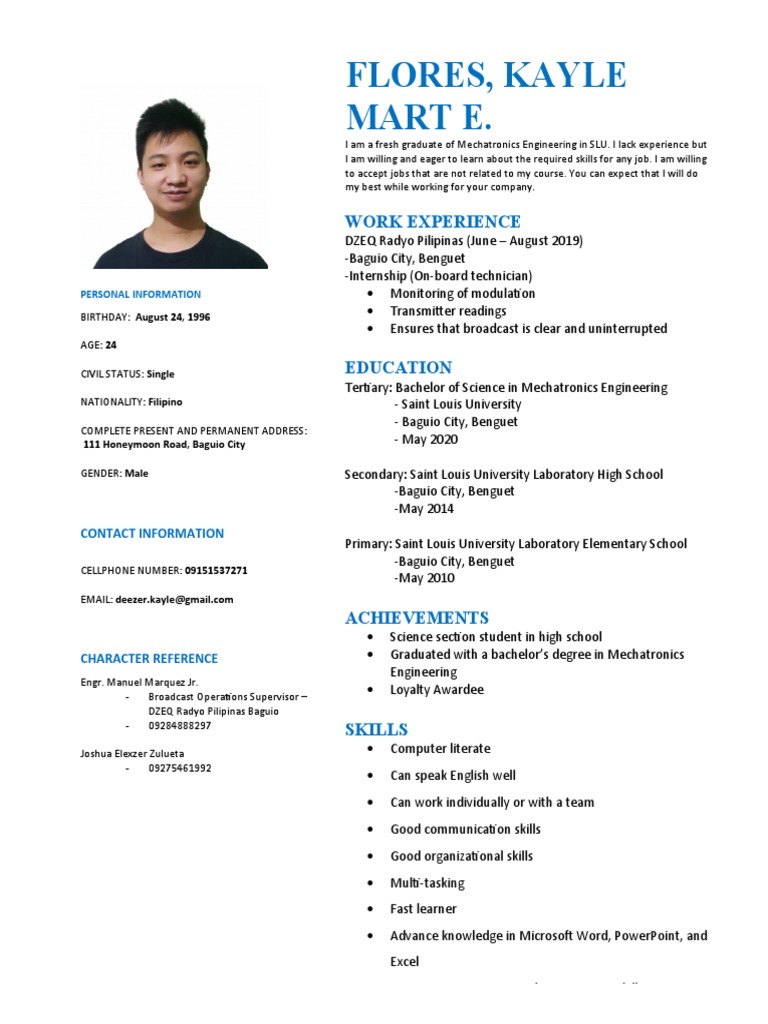 Mechatronics Graduate Resume Overview | PDF | Human Nature | Schools