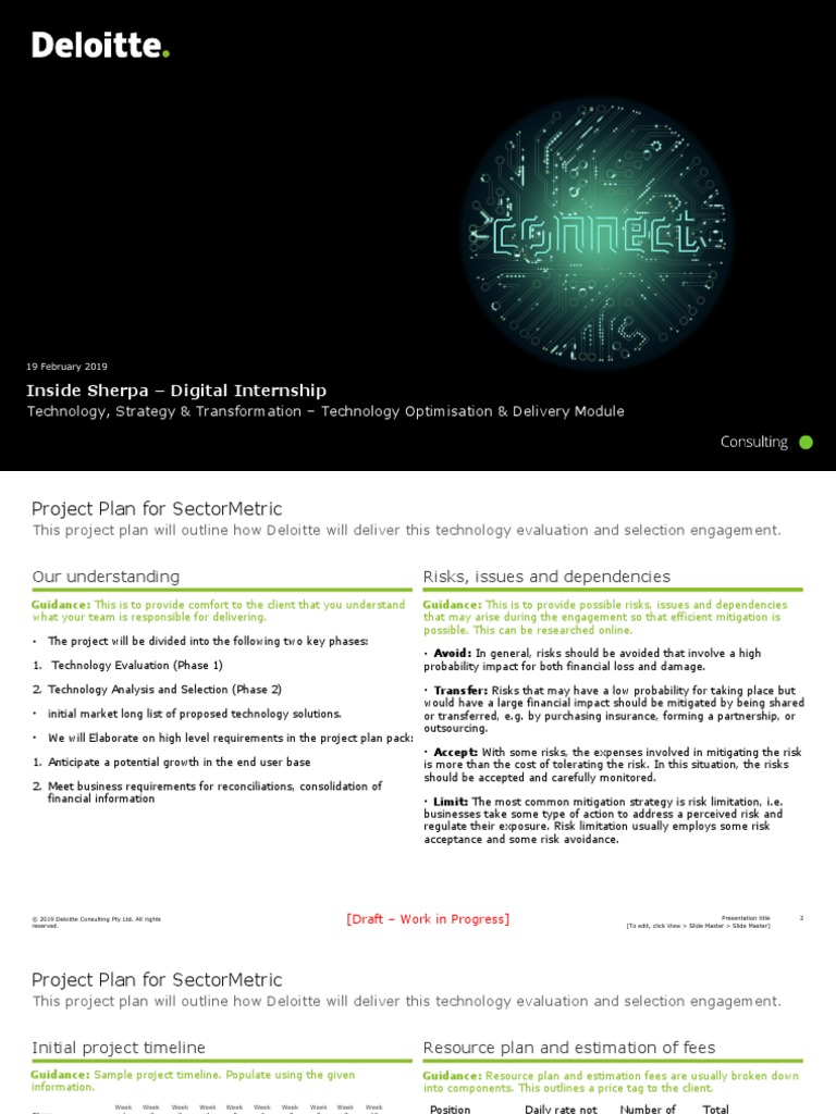 Deloitte Tech Optimisation and Delivery PPT Template | PDF | Risk ...