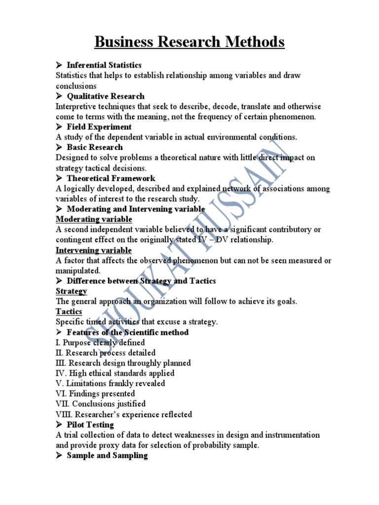 Business Research Methods | PDF | Experiment | Hypothesis