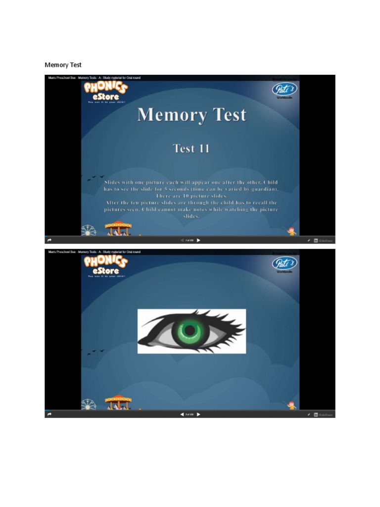 Memory Test | PDF