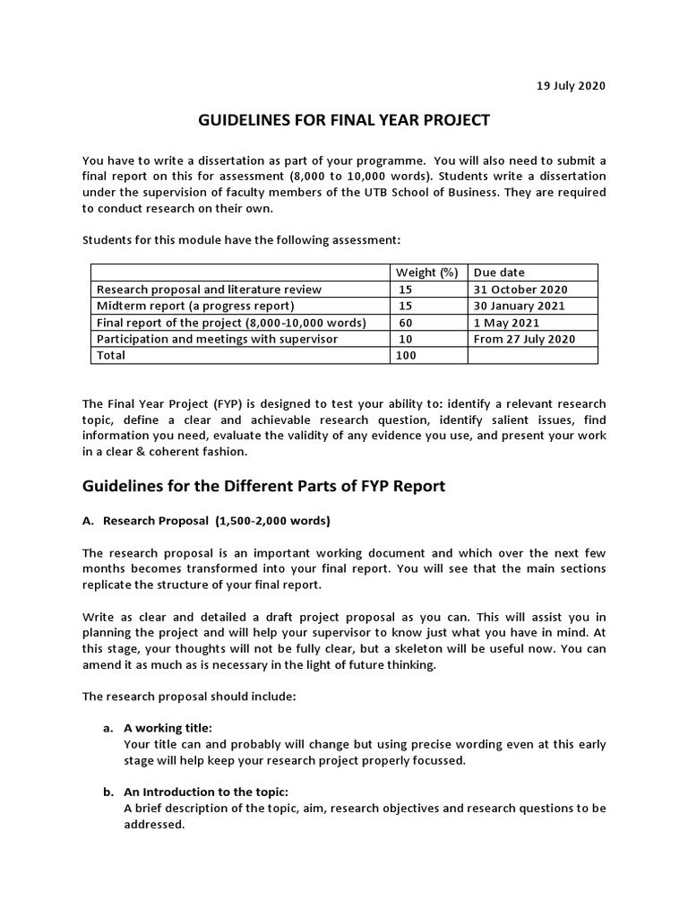 Guidelines For FYP PDF | PDF | Statistics | Research Design
