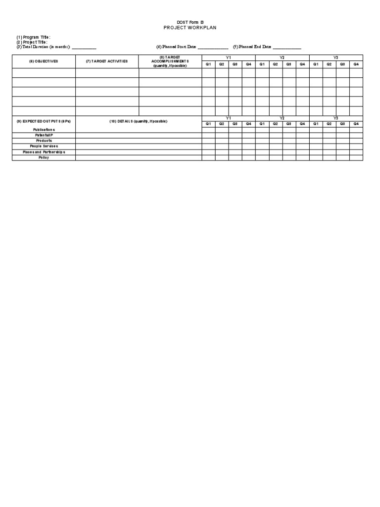Project Workplan: Dost Form B | Download Free PDF | Intellectual ...